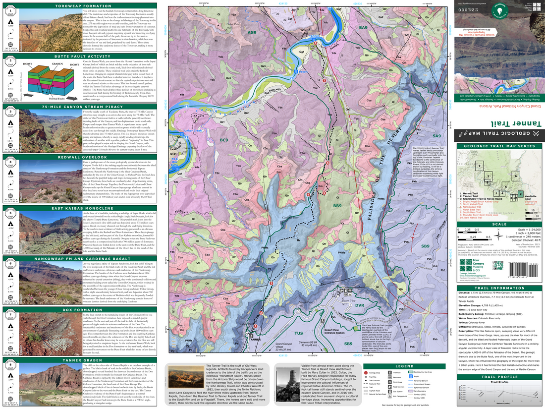 Four Corners Mapping Geologic Trail Maps of the Grand Canyon - 4Corners ...